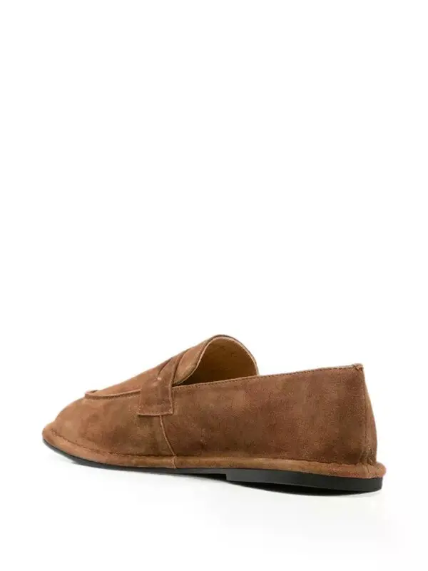 LINDA BAUMANN Suede Penny Loafers