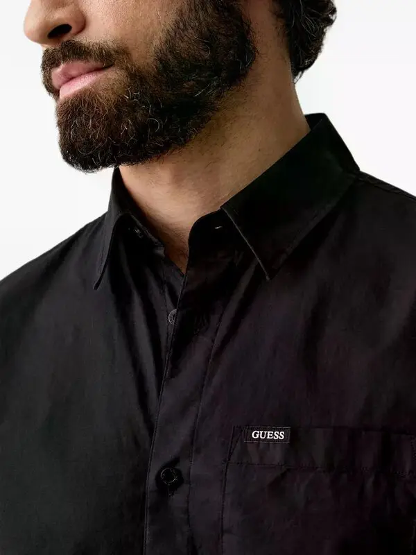 Guess Logo-patch Chest-pocket Shirt