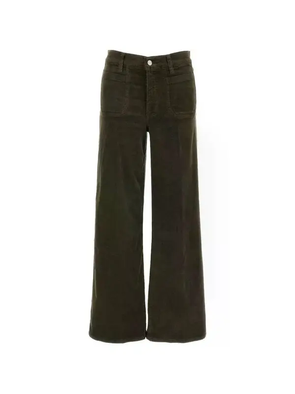 FRAME Corduroy-texture Palazzo Pants - Green