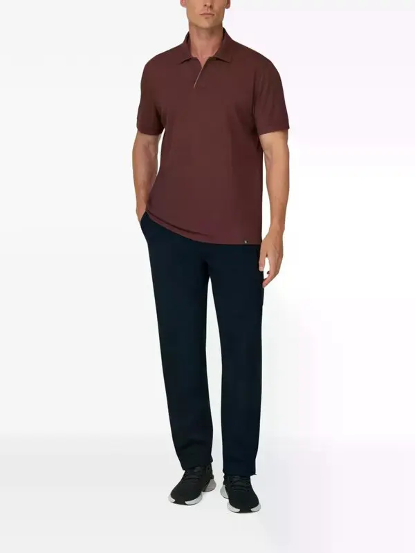 Boggi Milano Polo In Stretch Cotton Blend Piqué Cool Jade-fresh - Red