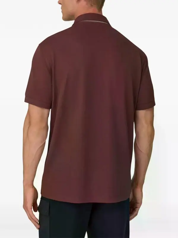 Boggi Milano Polo In Stretch Cotton Blend Piqué Cool Jade-fresh - Red