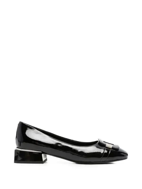 LINDA BAUMANN Buckle-detail Block-heel Pumps - Black