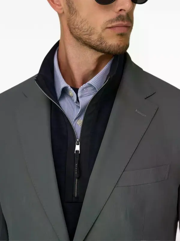 Boggi Milano Blazer In Stretch Nylon Canneté B Tech