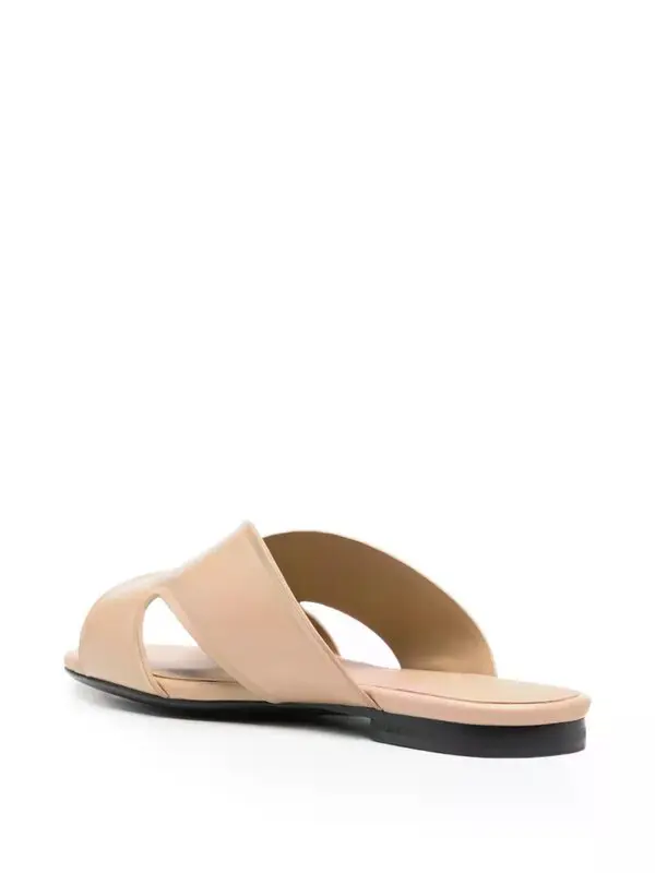 SERGIO MORETTI FIRENZE Leather Cut-out Sandals - Neutrals