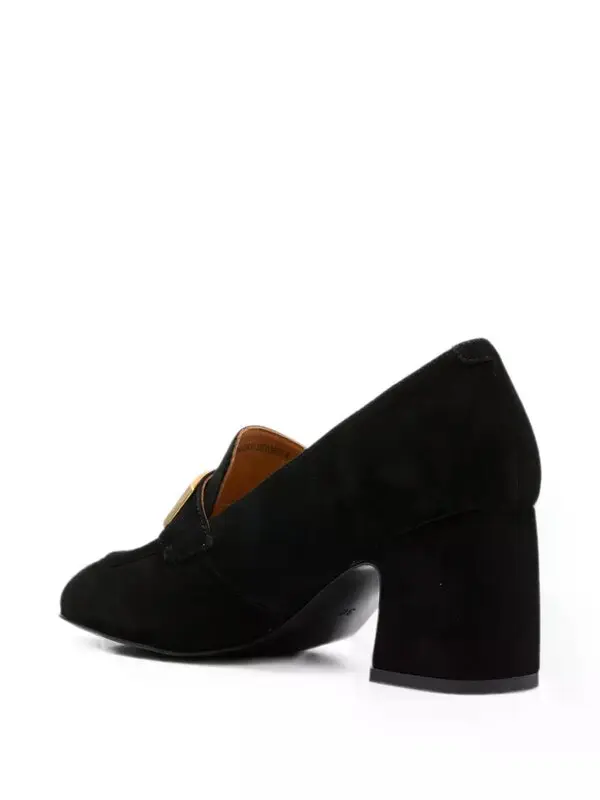 LINDA BAUMANN Logo-plaque Block-heel Loafers
