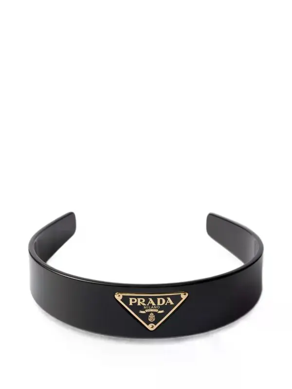 Prada Headband With Triangle Logo
