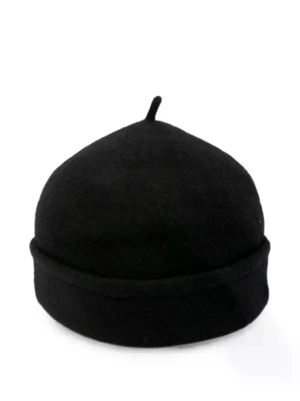 RANRA Logo-embroidered Felt Beanie Hat - Black