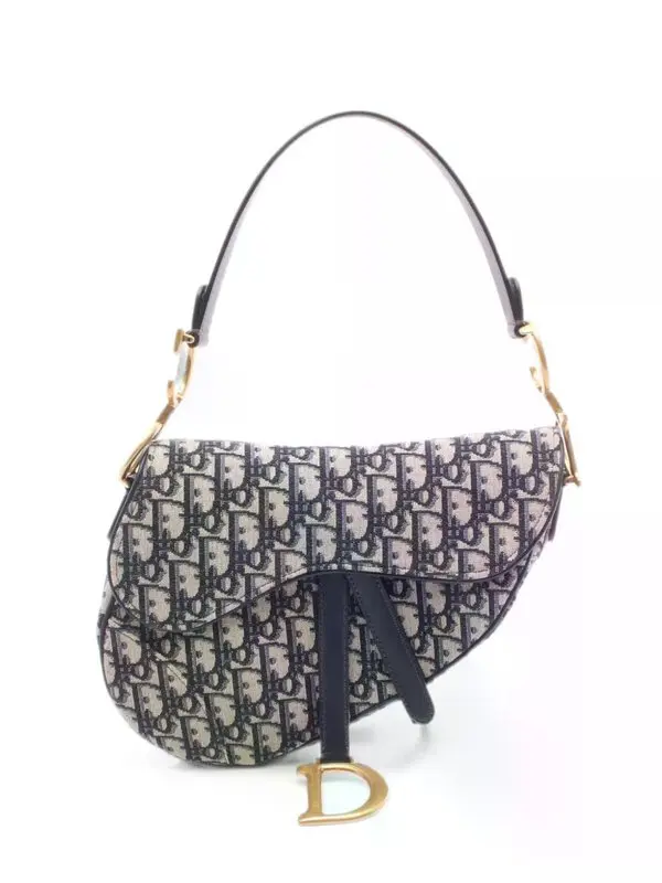 Dior 2010s Oblique Saddle Shoulder Bag - Neutrals