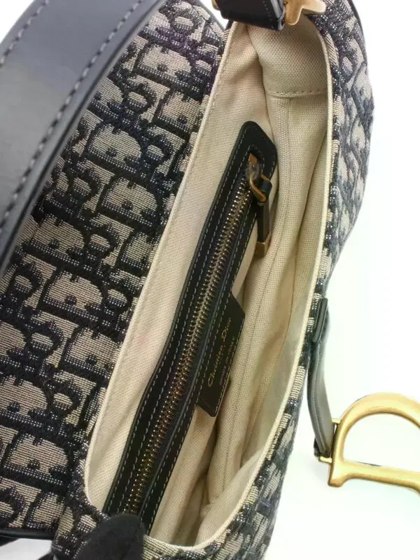 Dior 2010s Oblique Saddle Shoulder Bag - Neutrals