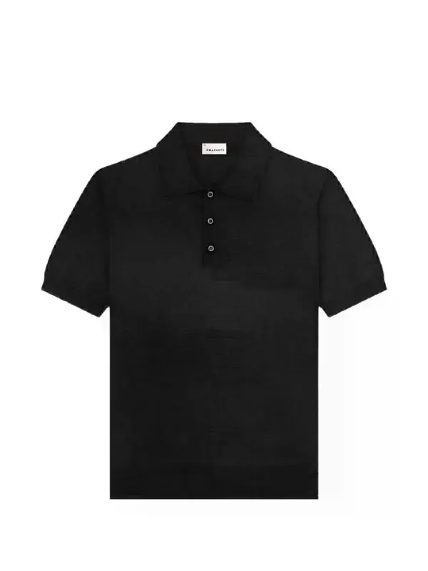 AMARANTO Linen-knit Polo Shirt