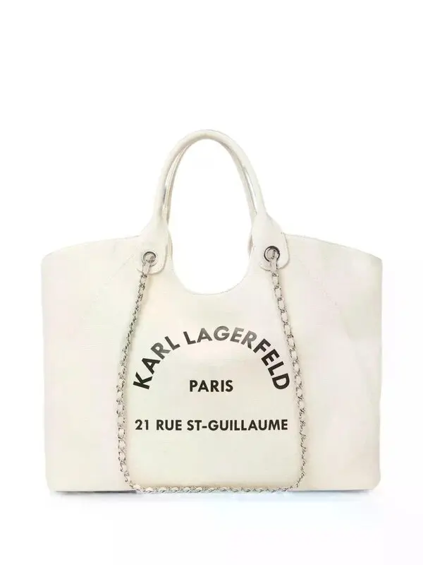 Karl Lagerfeld Medium Rue St-guillaume Square Tote Bag - Neutrals