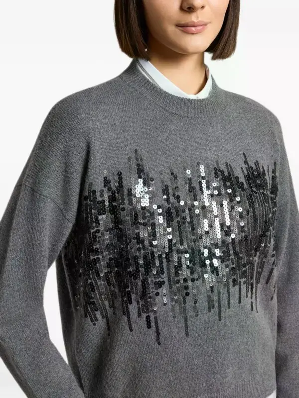 Peserico Sequin-embellished Drop-shoulder Jumper
