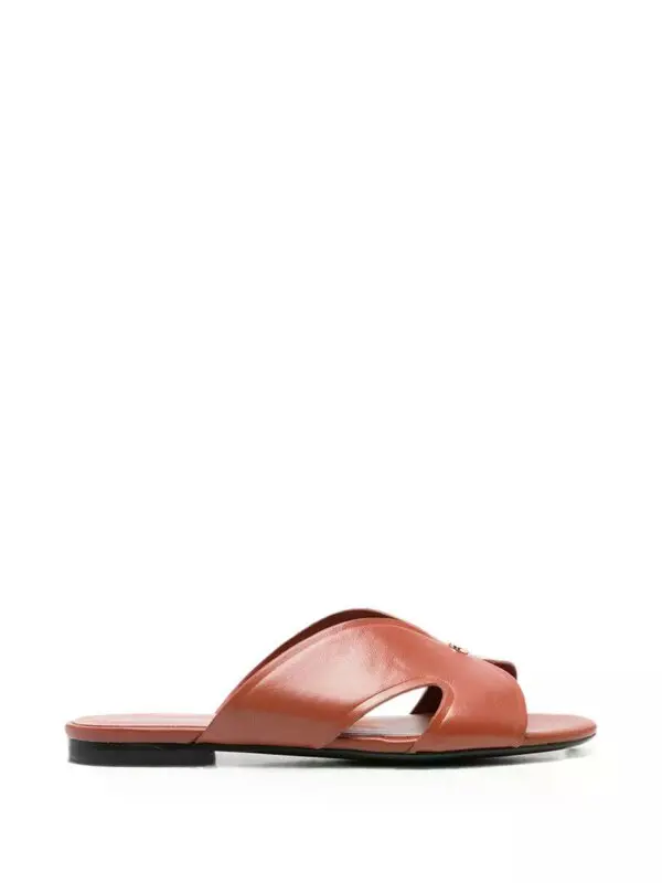 SERGIO MORETTI FIRENZE Cut-out Leather Slippers