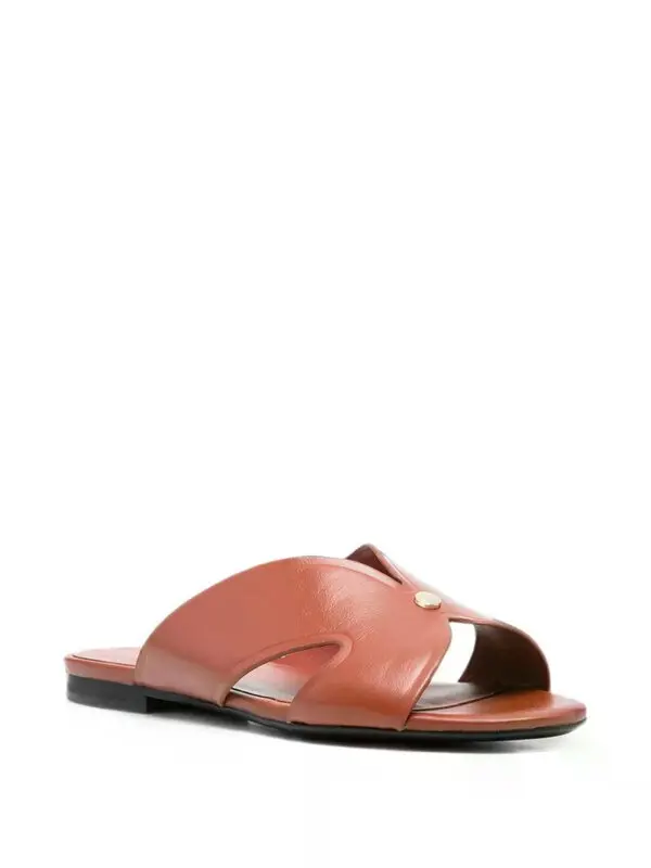 SERGIO MORETTI FIRENZE Cut-out Leather Slippers