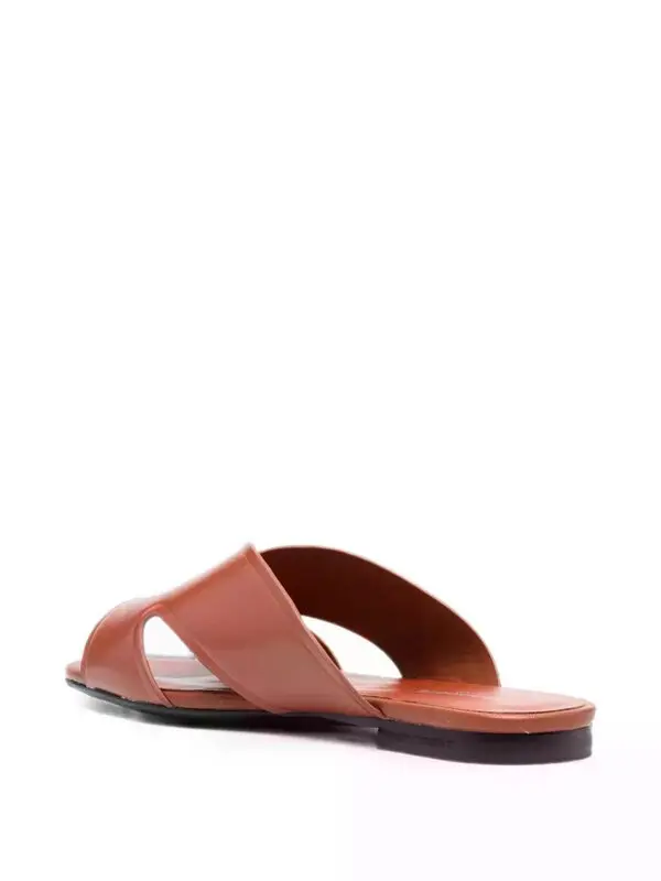 SERGIO MORETTI FIRENZE Cut-out Leather Slippers