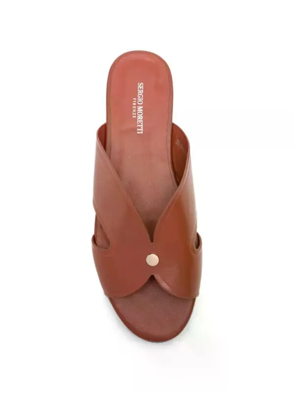 SERGIO MORETTI FIRENZE Cut-out Leather Slippers