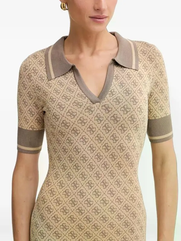 Guess Monogram Detail Short Sleeve Mini Dress