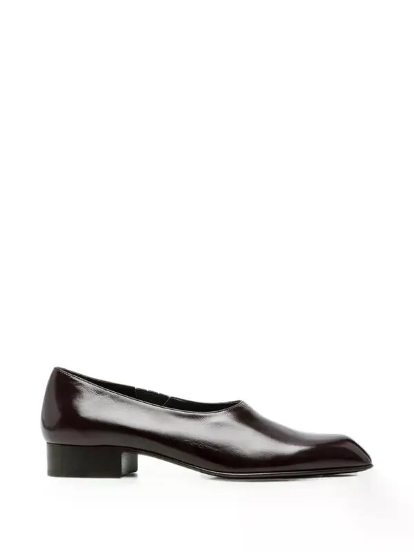 Khaite Leather Square-toe Loafers