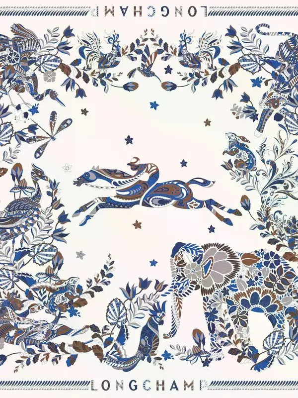 Longchamp Animal-print Silk Scarf