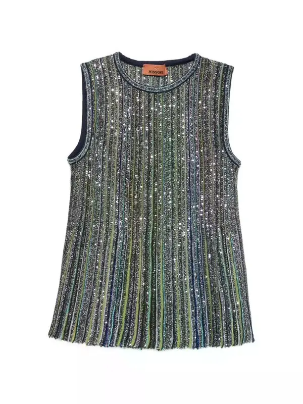 Missoni Sleveless Striped Tank Top - Green