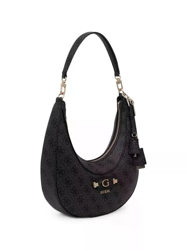 Guess Lindsey Monogram-print Curved Tote Bag - Black