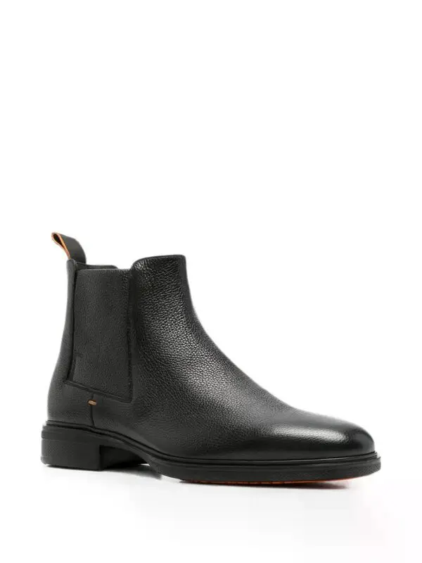 Santoni Easy Grained Leather Chelsea Boots