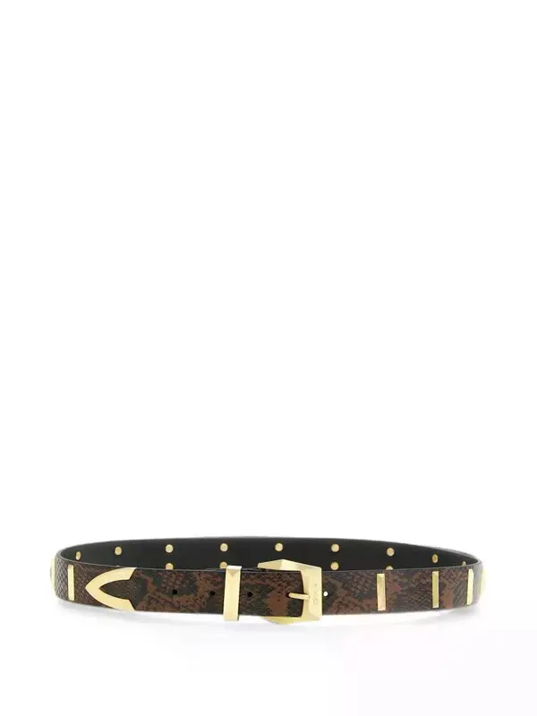 Pinko Snake-print Studded Belt - Brown