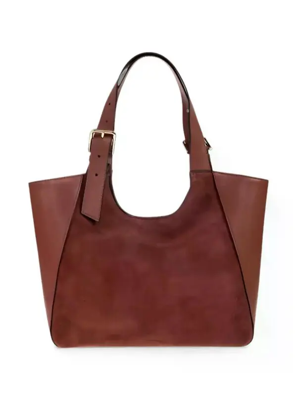Furla Suede Panelled Tote Bag - Brown