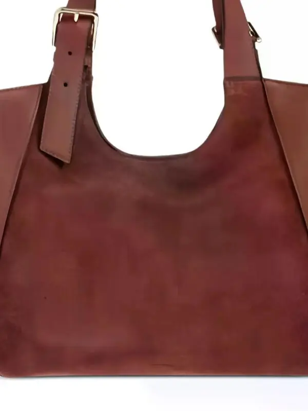 Furla Suede Panelled Tote Bag - Brown