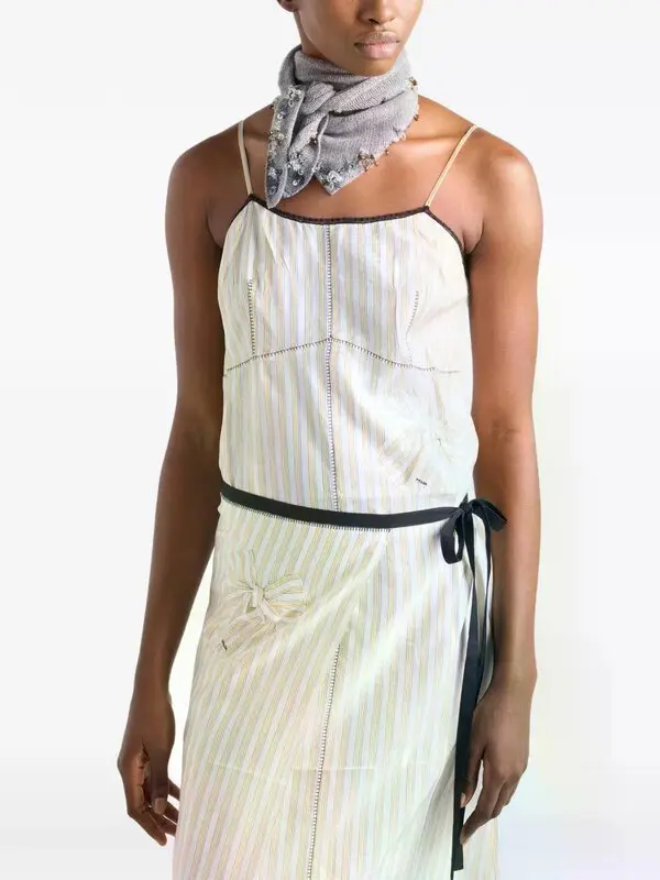 Prada Striped Dress With Bow