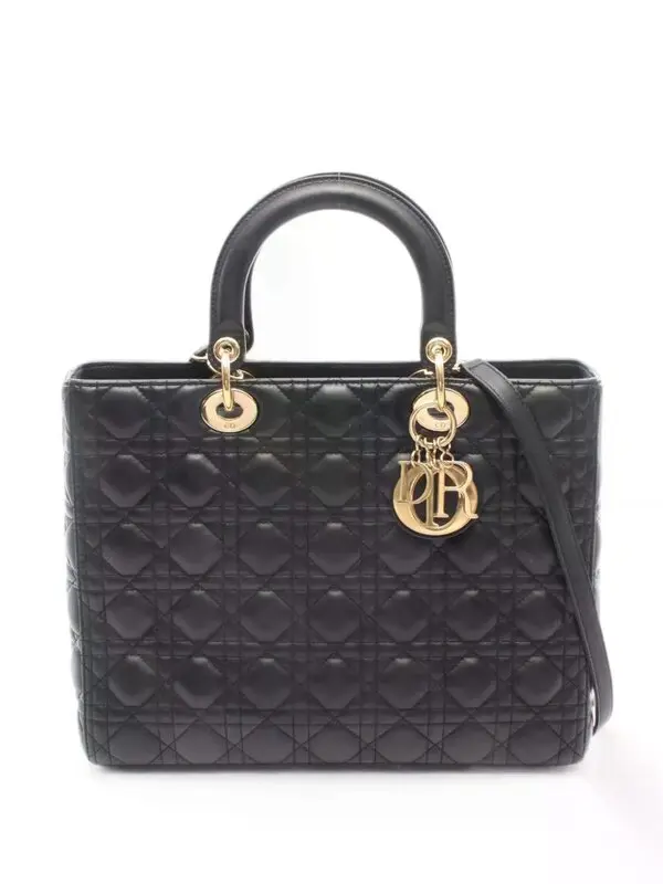 Dior 2010s Lady Cannage Tote Bag - Black