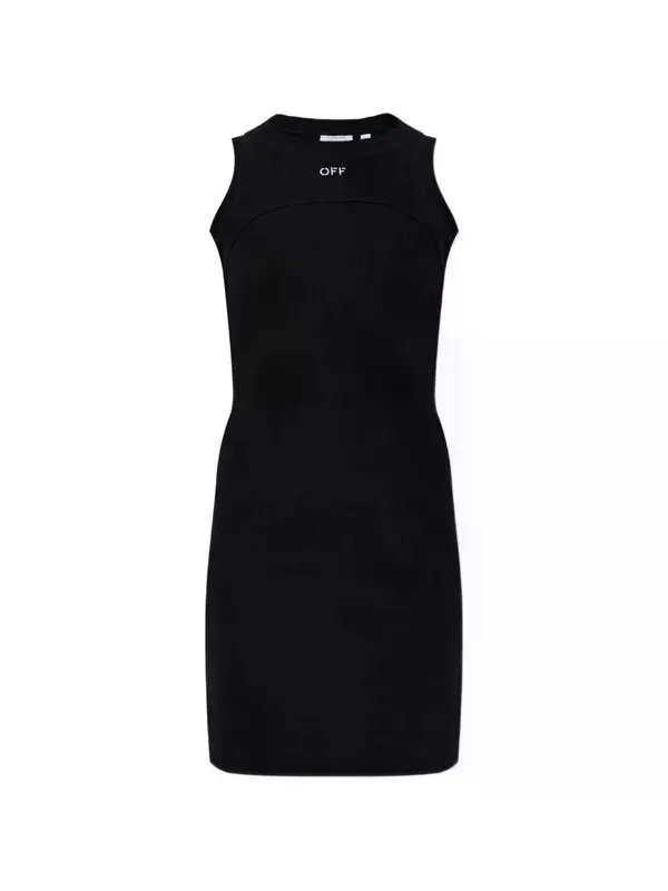 Off-White Logo-embroidered Mini Dress - Black