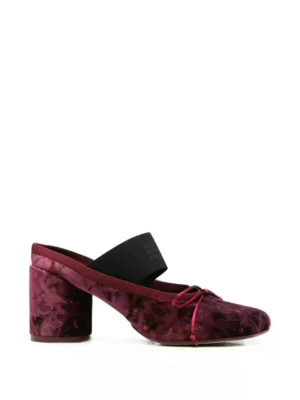 MAISON MARGIELA Velvet Elasticated-strap Pumps - Red