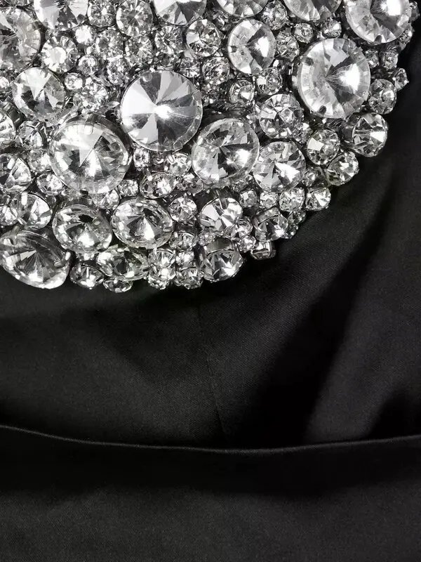 AREA Crystal-embellished Draped Mini Dress