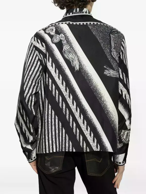 Versace Tassel-print Silk Shirt