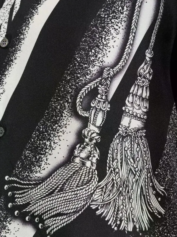Versace Tassel-print Silk Shirt