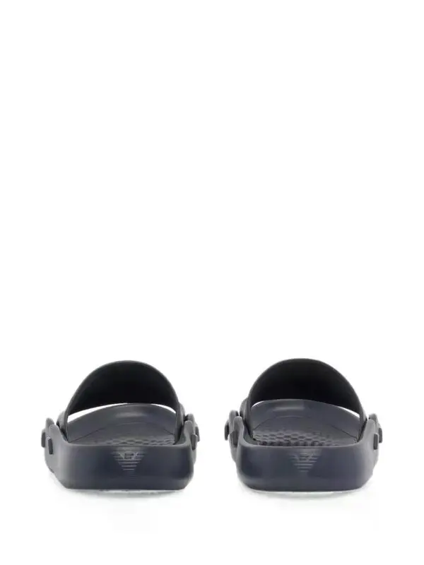 Emporio Armani Logo Print Slip-on Sandals - Blue