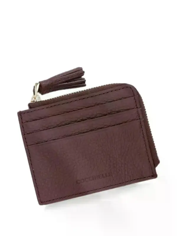 COCCINELLE Small Tassel Pebbled-leather Cardholder