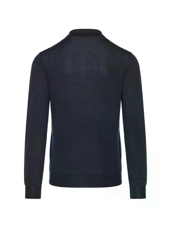 MANDELLI Half-zip Polo Sweater - Blue