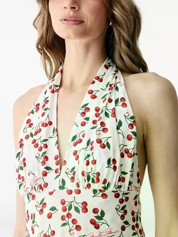 Guess Cherry-print Handkerchief-hem Mini Dress