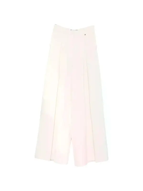 NISSA Pleated Palazzo Pants - Neutrals