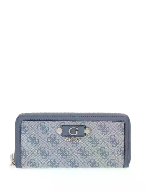 Guess Logo-print Detachable-strap Wallet - Blue