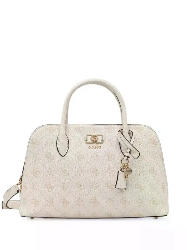 Guess Emelie Monogram-print Logo-plaque Tote Bag - Neutrals