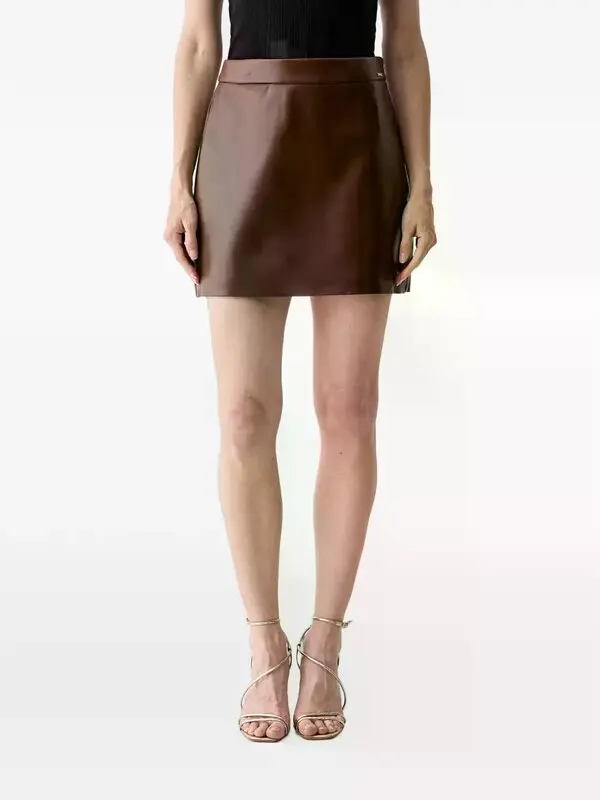 Guess Mini Logo-plaque Skirt - Brown