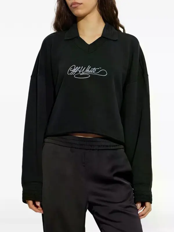 Off-White Logo-embroidered V-neck Sweatshirt