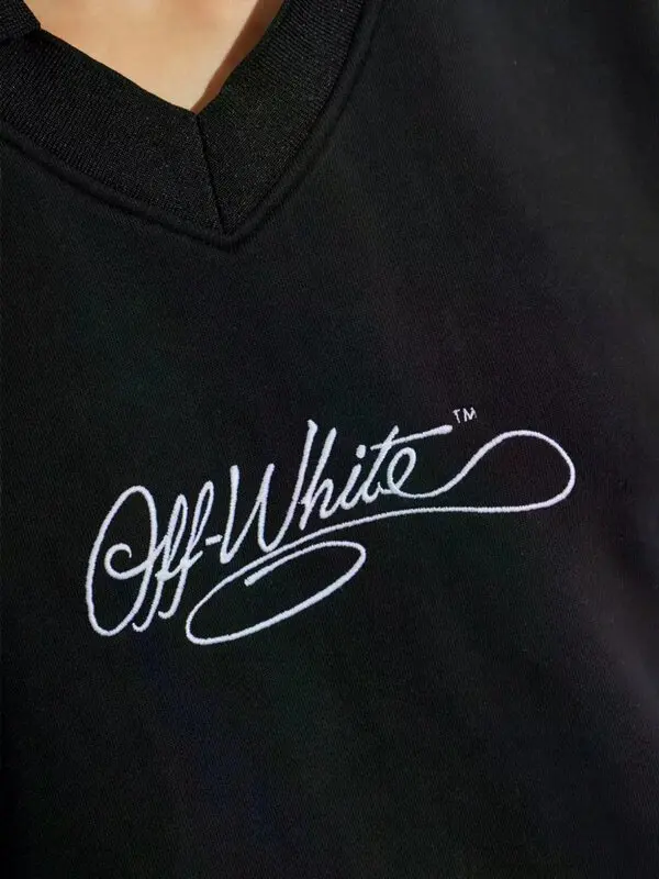 Off-White Logo-embroidered V-neck Sweatshirt