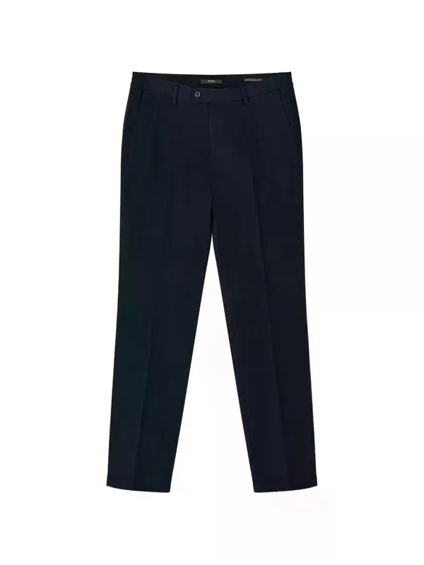 Boggi Milano Trousers In Stretch Cotton Tencel - Blue