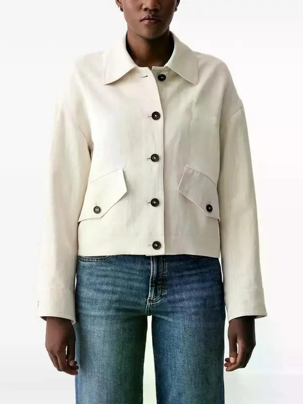 Marc O'polo Button-up Spread-collar Jacket - Neutrals
