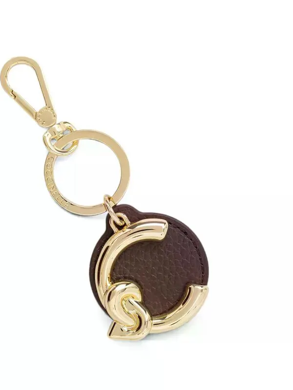 COCCINELLE C-me Logo-plaque Leather Keyring - Brown