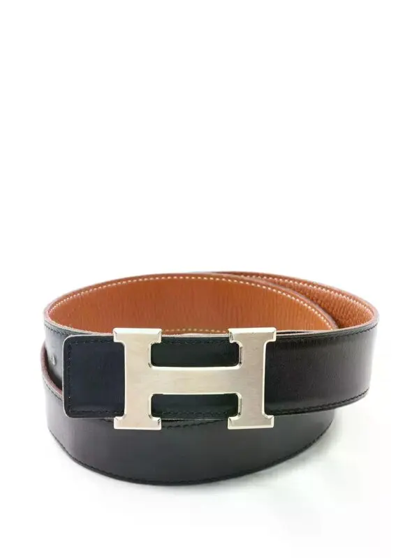 Hermès 2000s Constance Togo Reversible Belt - Black